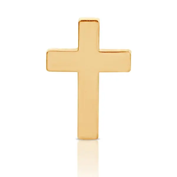 Maya Brenner Designs 14k Yellow Cross Stud Earring - Gold