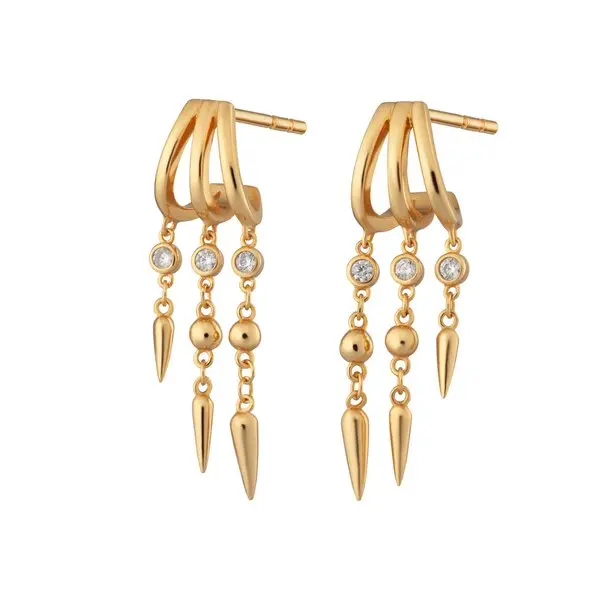 SCREAM PRETTY Illusion Claw Drop Hoop Earrings - Gold