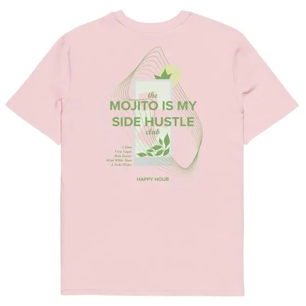ANCHOR & CREW Cotton Mojito Is My Side Hustle Club Organic Cotton T-shirt - Pink