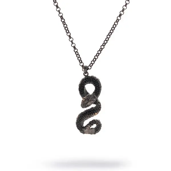 EBRU JEWELRY Serpent Guardian Sterling Necklace - Silver