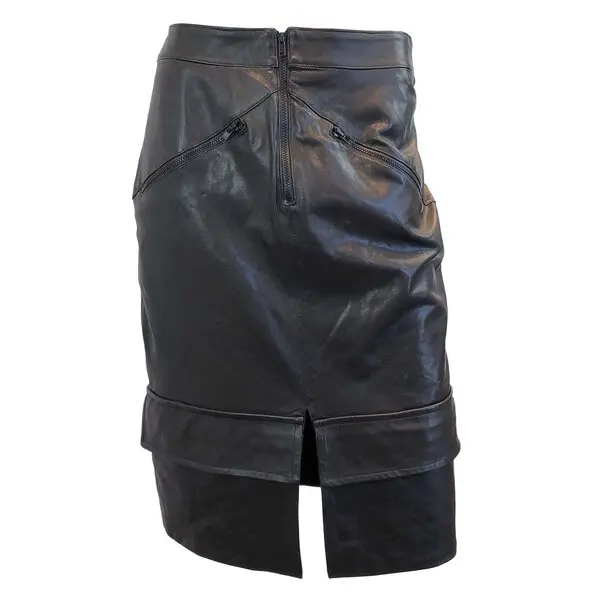 SNIDER Livingston Lambskin Pencil Skirt