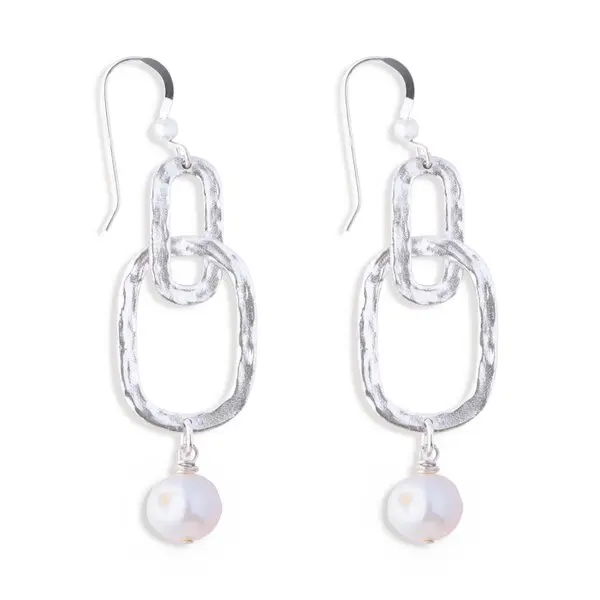 N'DAMUS LONDON Hatton Forge Sterling And Pearl Earrings - Silver