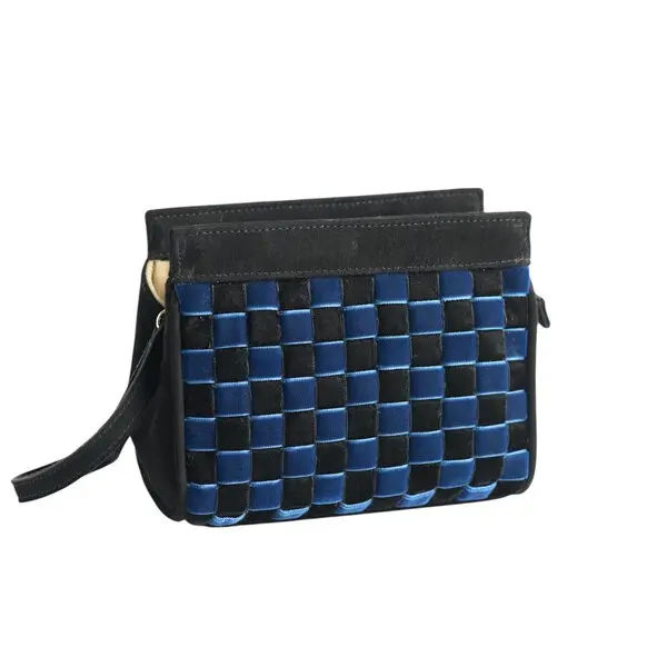 VELVET ATELIER Vega Hand Bag - Black/blue