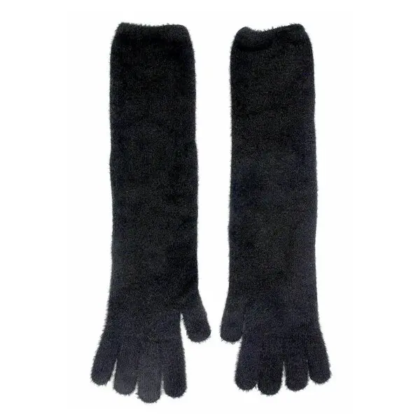 MAISON BOGOMIL Feather-knit Long Gloves - Black