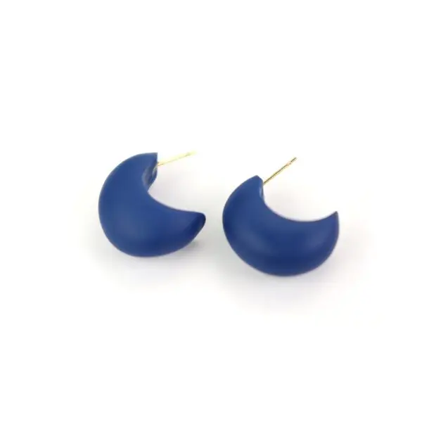 BY CHAVELLI Chubby Huggie Hoop Earrings - Blue