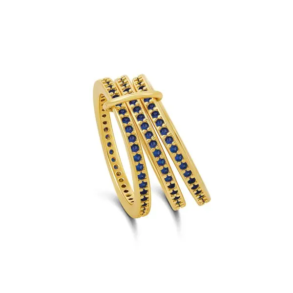 SHYMI Stacked Rings - Gold/blue