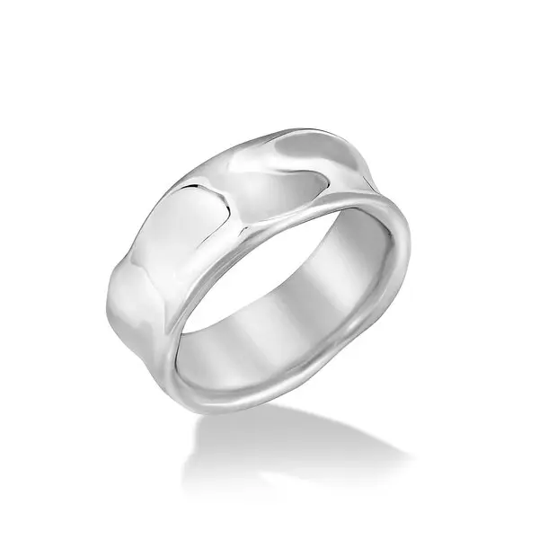 DOWER & HALL Wide Waterfall Sterling Ring - Silver