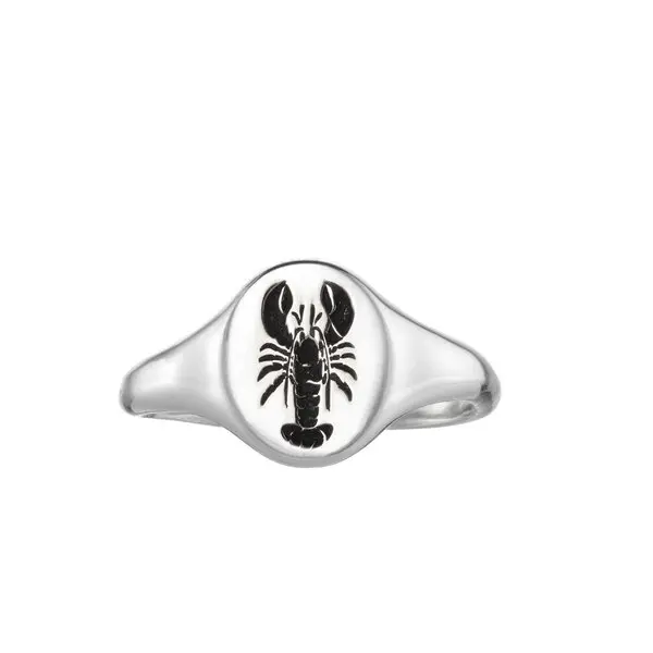 POSH TOTTY DESIGNS Sterling Lobster Signet Ring - Silver