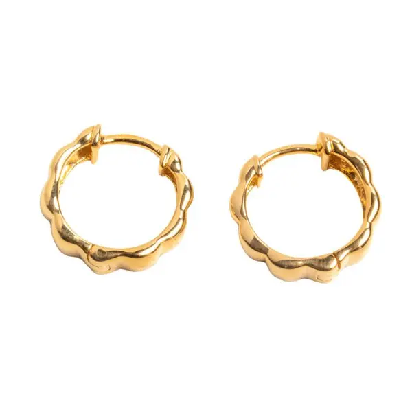 BELINDA JEWELZ Cecilia Rippling Hoop Earrings - Gold