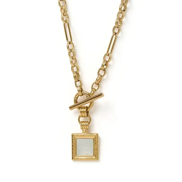 ARMS OF EVE Madeline Mother Of Pearl Pendant Necklace - Gold/white