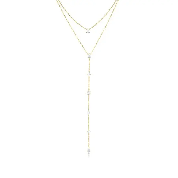 SET & STONES Layered Lariat Necklace - Gold