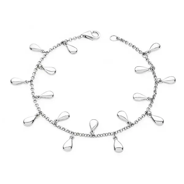 LUCY QUARTERMAINE Solid Sterling Tear Drop Bracelet - Silver