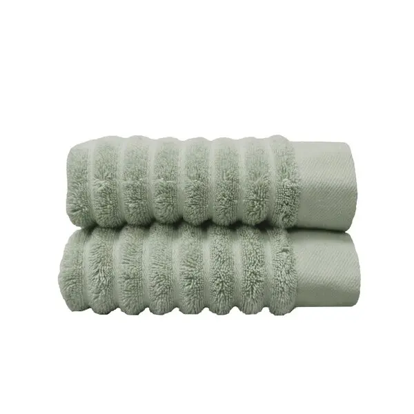 MISONA Organic Cotton Hand Towel Set Sage - Green