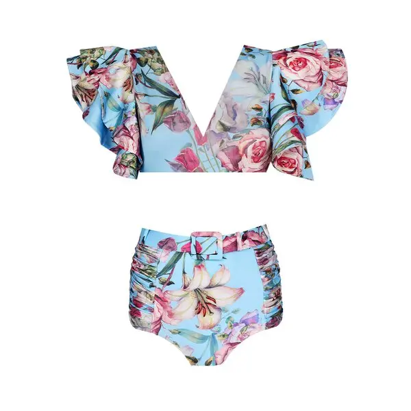 NUR KARAATA Cosmos Blu Bikini Set - Blue