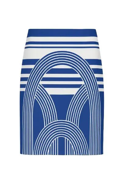CONQUISTA Printed A-line Skirt - Blue