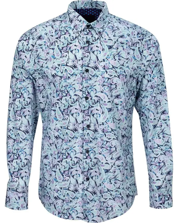 LORDS OF HARLECH Mitchell Dream Swirl Shirt - Blue