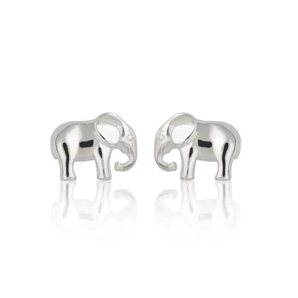 LILY CHARMED Sterling Elephant Stud Earrings - Silver