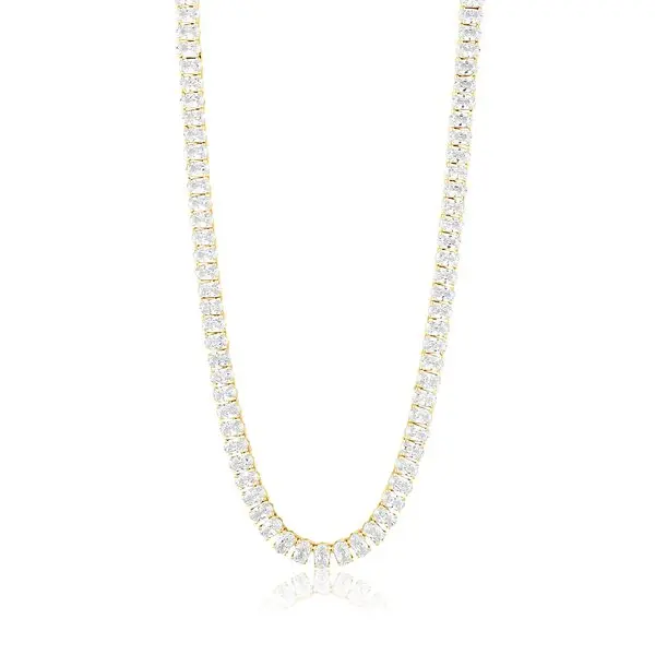 SHYMI Oval Prong-set Tennis Necklace - Gold