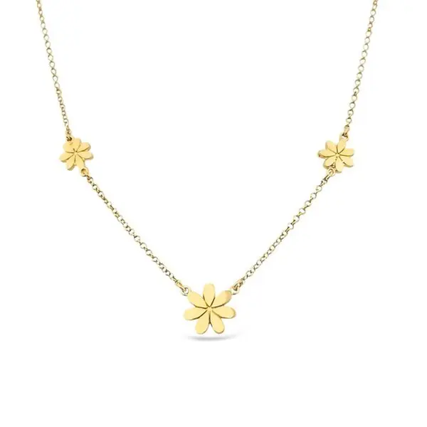 LUTIRO Three Daisy Flower Necklace