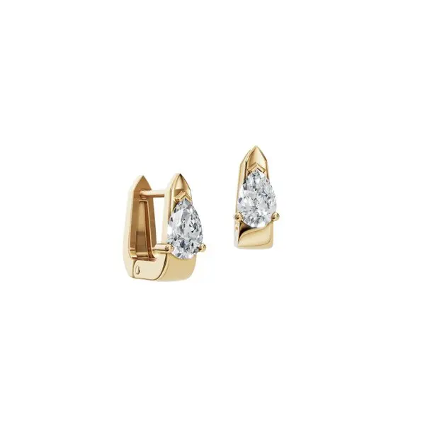 AYA FINE JEWELRY Eighteen Karat Gold And Diamond Huggie Hoop Earrings - Yellow