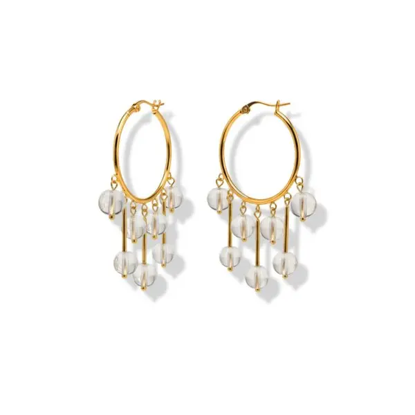 JAREDJAMIN Daniela Quartz Hoop Earrings - Gold