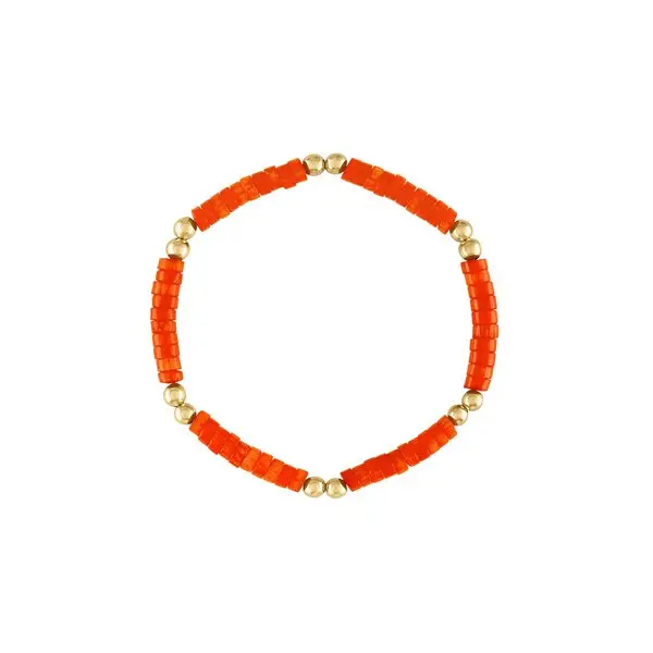 OLIVIA LE Mini Flora Beaded Bracelet - Orange/yellow