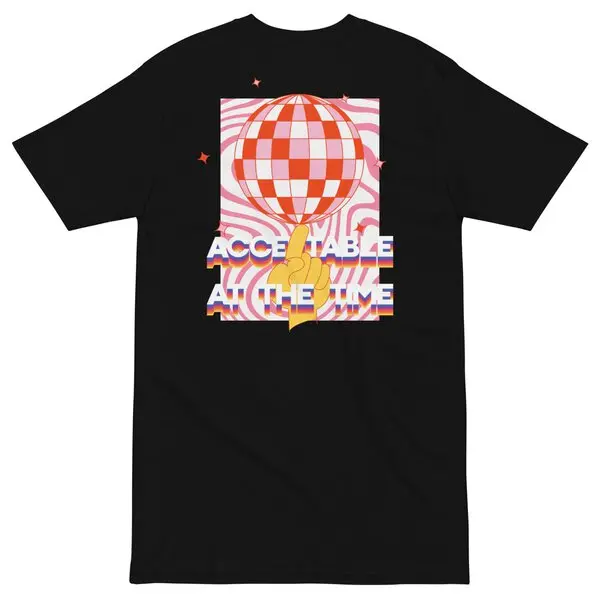 ANCHOR & CREW Acceptable At The Time Disco! Embroidered T-shirt - Black