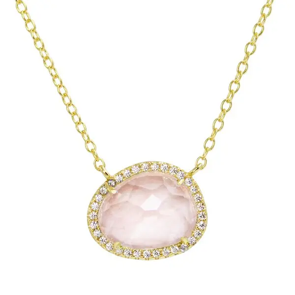 KAMARIA Kokoto Lab-created Gemstone Necklace - Pink/gold