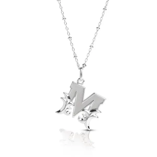 KASUN LONDON Solid M Initial Pendant Necklace - Silver