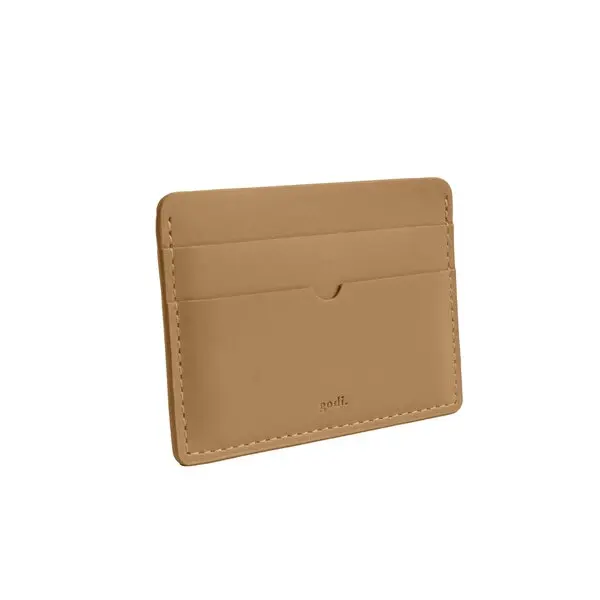 GODI. Neutrals Handmade Leather Card Case Sand - Black