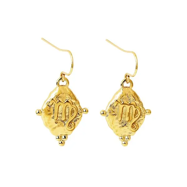 SEVEN SAINTS Virgo Dangle Earrings - Gold