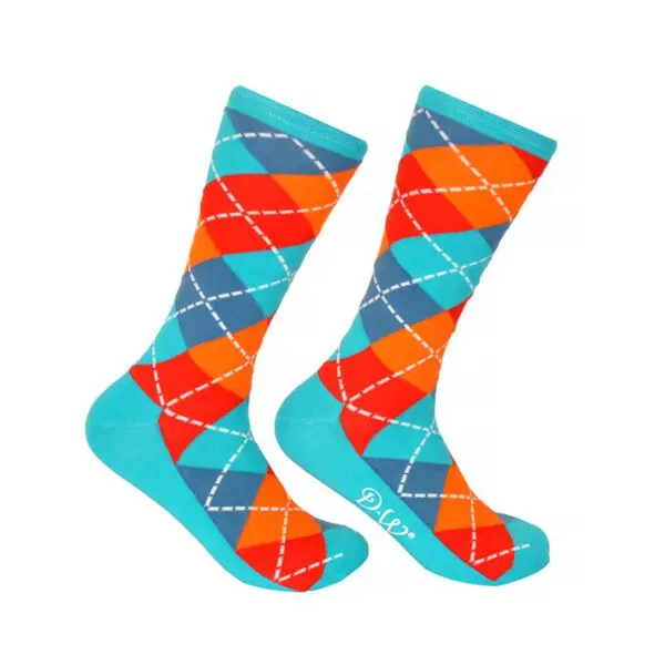 DAVID WEJ Patterned Dress Socks - Blue