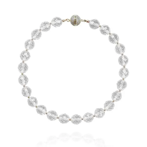 SAULE LABEL Neutrals Leni Grande Crystal Choker Necklace - Yellow