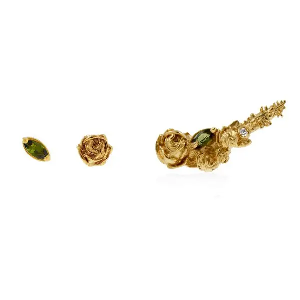 LEE RENEE Roses & Tourmalines Earring Set - Gold