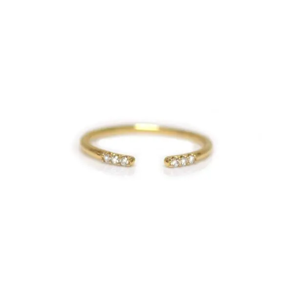 LA KAISER Solid Diamond Talon Ring - Gold