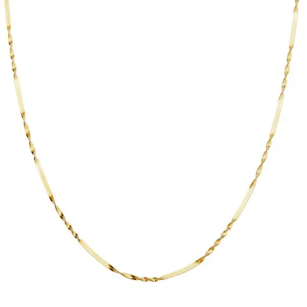 SPERO LONDON Half Twisted Singapore Chain Necklace - Gold