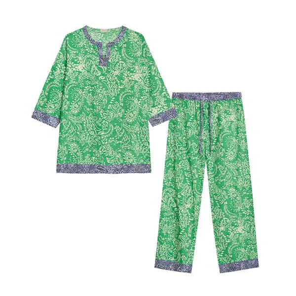 INARA Jaipur Cotton Pyjamas - Green