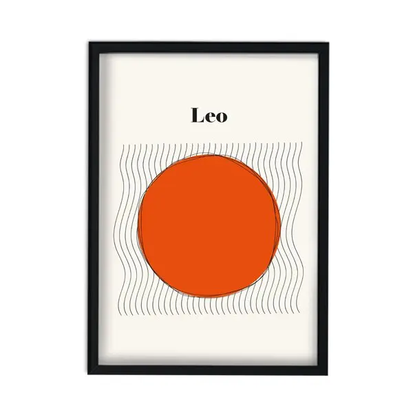FANCLUB Red / Black Leo Zodiac Star Sign A2 Art Print - Red/black
