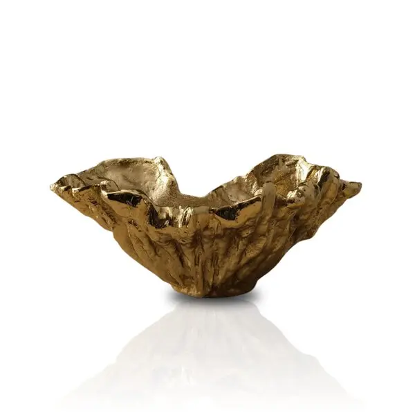 MARLETH Sculptural Golden Abstract Vase – Handcrafted Artistic Centerpiece - Gold