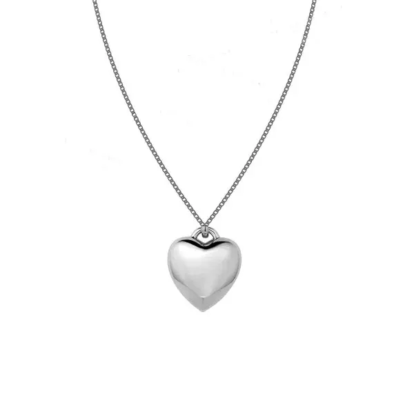 OUTOFOFFICE Sterling Heart Charm Necklace - Silver