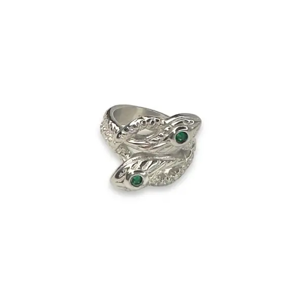 JAGGED HALO JEWELRY Twin Snake Ring - Silver