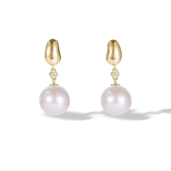 CLASSICHARMS Doris Vermeil Freshwater Pearl Drop Earrings - Gold
