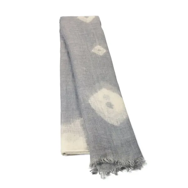 HERITAGEMODA Neutrals Handmade Light Tie-dye Linen Scarf - Grey