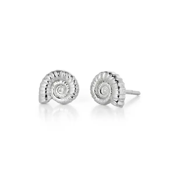 NELLOU JEWELLERY Ammonite Stud Earrings - Silver