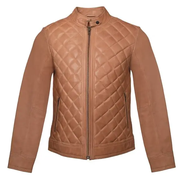 ZASTASTUDIO Single Malt Peach Leather Biker Jacket