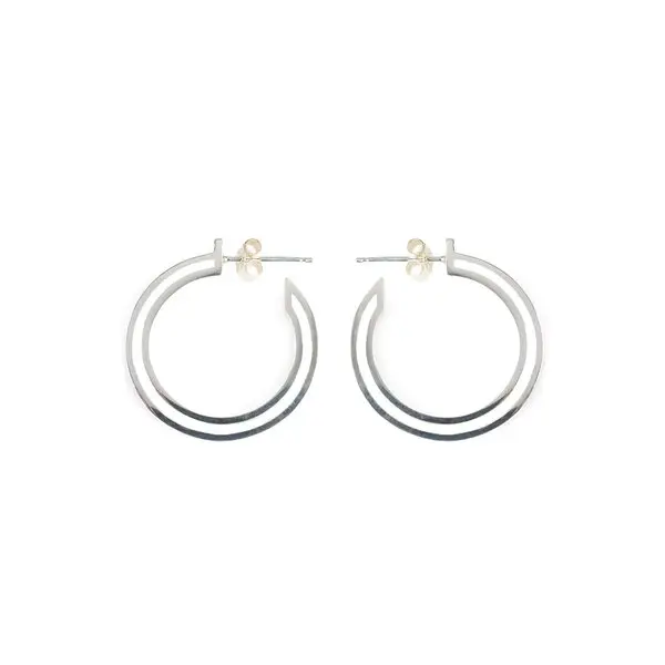 TOOLALLY Small Double Hoop Earrings - Silver
