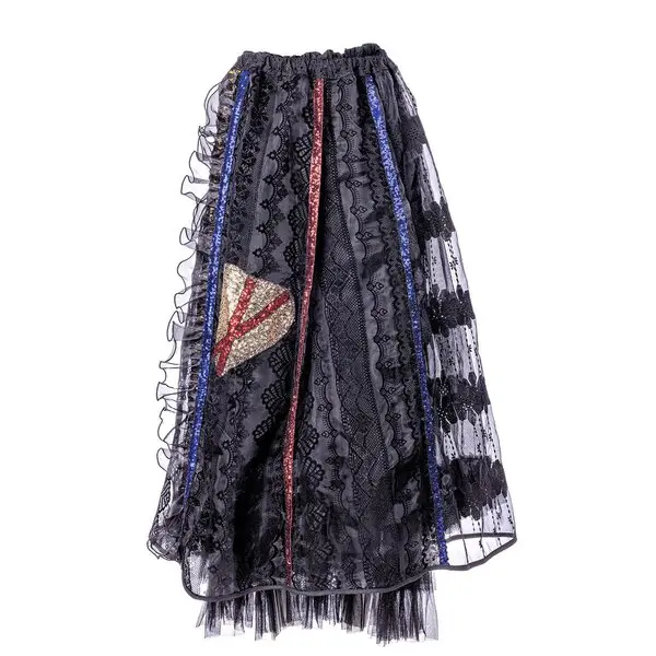 HARLOW LOVES DAISY Lalalu Lace And Chiffon Skirt - Black