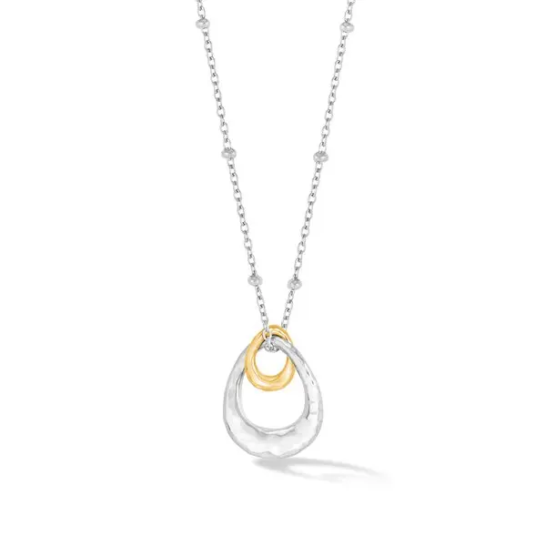 DOWER & HALL Entwined Small Double Oval Pendant - Silver/gold