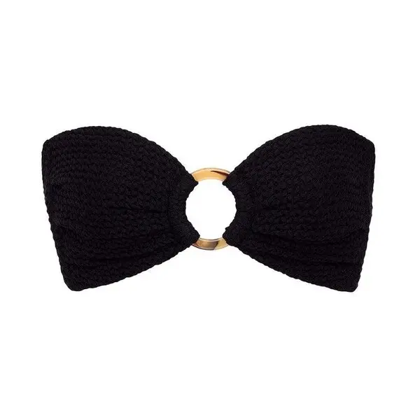 MONTCE Crochet Tori Bandeau Bikini Top - Black