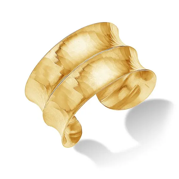 DOWER & HALL Double Concave Hammered Cuff In Vermeil - Gold